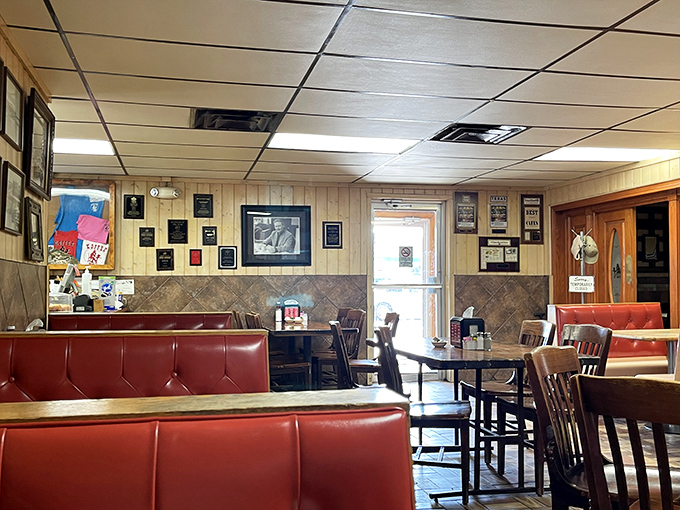 Those red vinyl booths have heard more stories than a small-town barber shop.