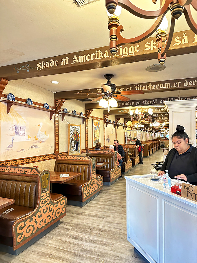 Those carved wooden booths could tell stories – if they weren't too busy cradling happy diners.