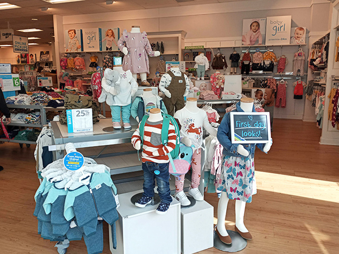 Tiny fashionistas' dreams come true with displays that would make any parent's wallet breathe easier.
