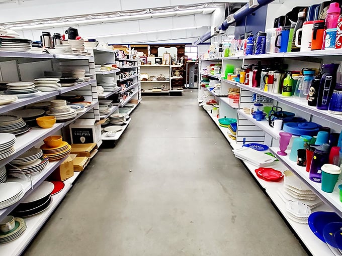 Aisle after aisle of kitchen possibilities &ndash; where your next dinner party's serving dishes are waiting to be discovered at fraction-of-retail prices.