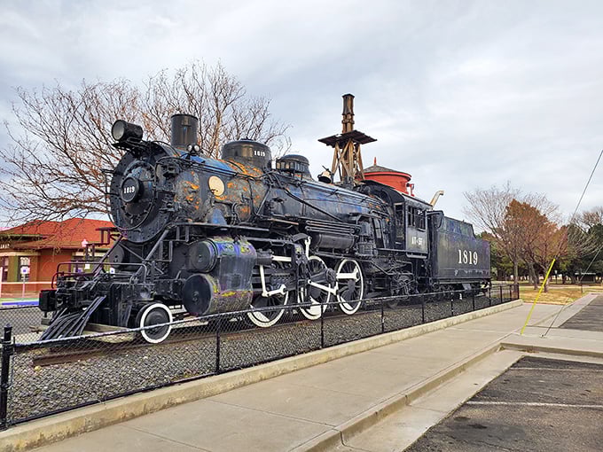 Engine No. 1819 rests in dignified retirement, a steel giant that once thundered across the plains connecting communities when "horsepower" was literal.