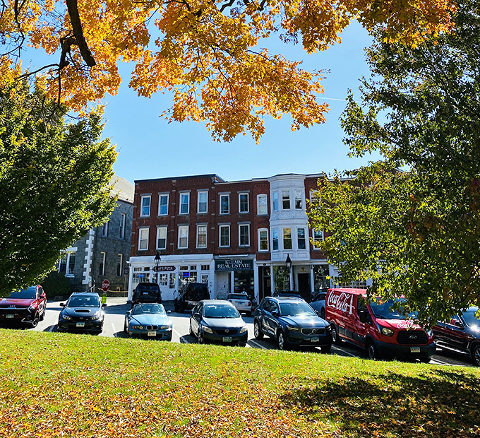 Fall foliage frames historic buildings like nature's own Instagram filter&mdash;no subscription required for this premium view.