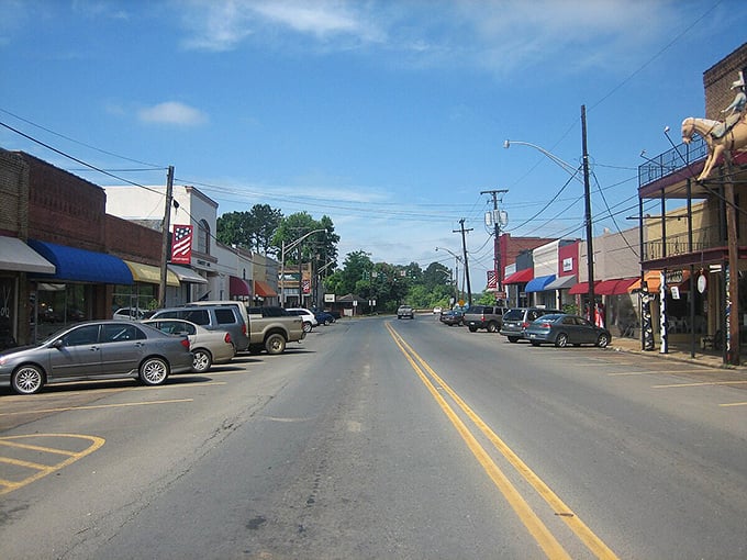 Main Street, where parking is still possible and nobody's in a hurry. The kind of place where "rush hour" means three cars at a stop sign.