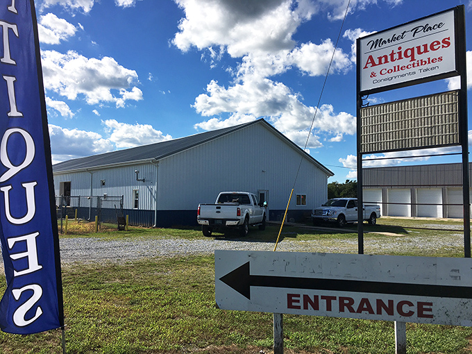 "Antiques & Collectibles" isn't just a sign here&mdash;it's an invitation to a treasure hunt where someone else's discarded memories become your prized possessions.