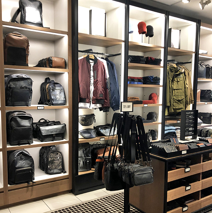 The modern gentleman's dilemma: which perfectly arranged bag to choose when you've already filled three shopping bags elsewhere.