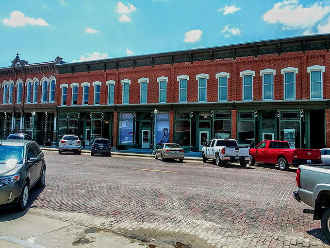 The Moon Block Building's ornate brick fa&ccedil;ade tells stories of prairie prosperity, when architecture was both functional and a statement of civic pride.