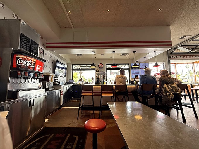 Simple interiors with classic diner vibes let you know you're in a place that prioritizes substance over style. That Coca-Cola machine isn't just decoration&mdash;it's foreshadowing.