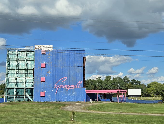 Mother Nature providing the perfect backdrop for tonight's double feature: dramatic clouds with a side of nostalgia.
