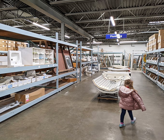 Wandering through the plumbing aisle feels like exploring a porcelain museum where everything has a "take me home" price tag.