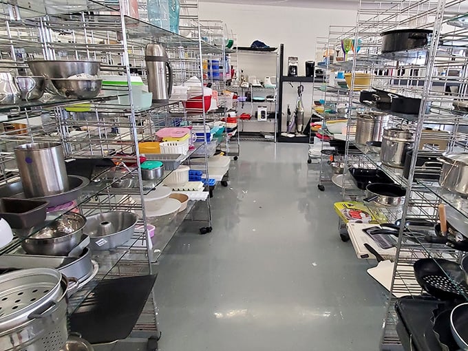 Kitchen treasures await! This aisle could outfit a Food Network competition kitchen at prices that would make even the thriftiest grandmother applaud.