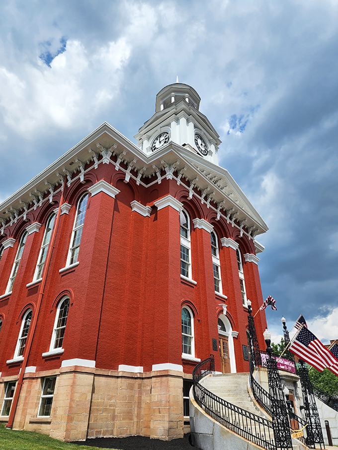 The iconic red courthouse with its gleaming white clock tower has witnessed generations of Brookville stories. Time literally stands still in the best possible way.