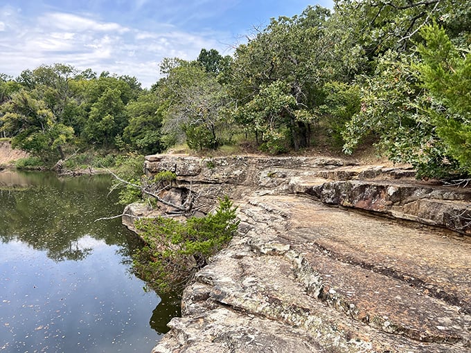 Mother Nature's architectural prowess on full display. These ancient limestone ledges have been perfecting their pose for millions of years.