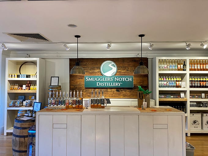 At Smugglers' Notch Distillery, Vermont's pristine water transforms into award-winning spirits. Shopping stamina restored with just one sample!