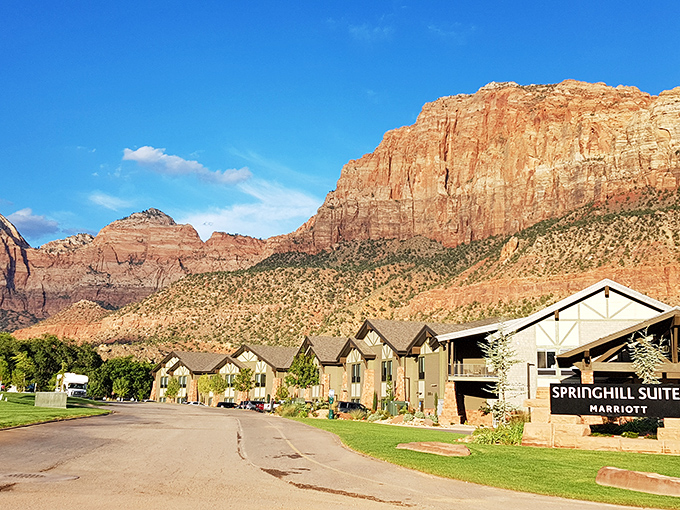When your hotel lobby comes with mountain views like this, checking email suddenly seems wildly unimportant.