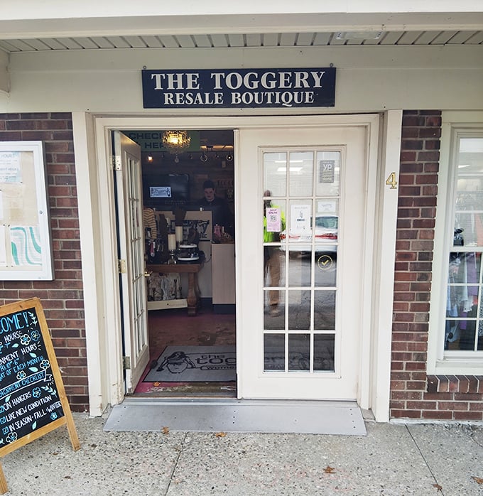Step through these doors and enter a world where "secondhand" is first-class. The Toggery's welcoming entrance is your portal to style without the sticker shock.