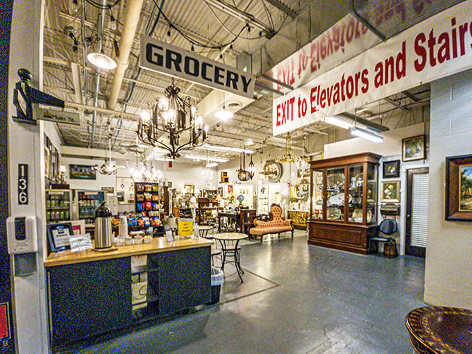The "GROCERY" sign hangs above a wonderland of vintage finds&mdash;though the only thing you'll be shopping for is history.