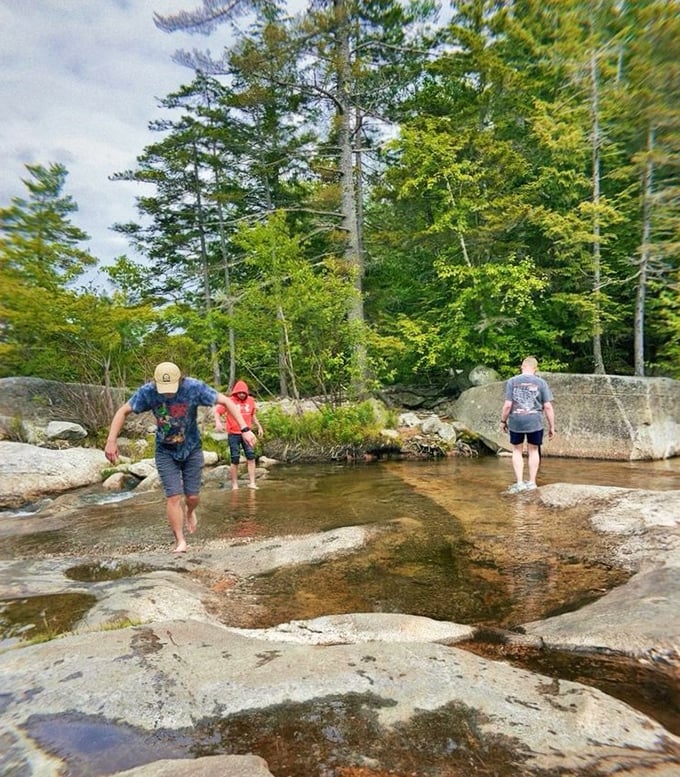 The ultimate Maine pedicure: Visitors testing the refreshingly brisk waters while contemplating life's big questions, like "Why didn't I bring water shoes?"