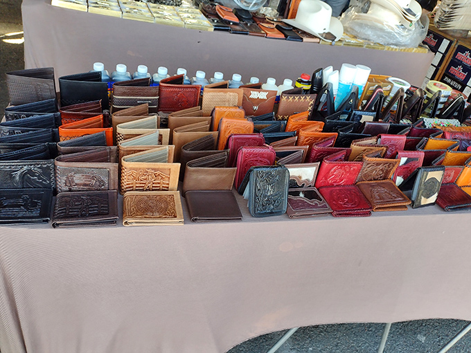 Leather wallets in every hue imaginable &ndash; proof that accessorizing doesn't require emptying your existing wallet.