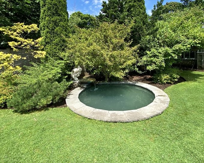This reflecting pool knows all the garden's secrets and keeps them beautifully to itself.