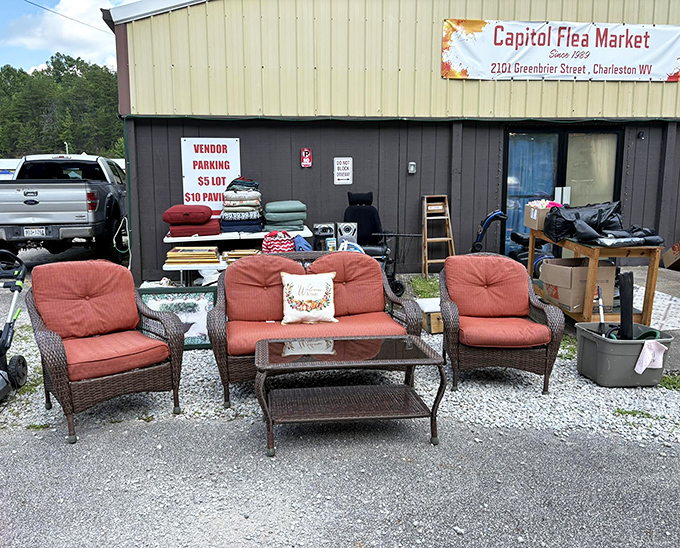 Outdoor bargains await! This coral-cushioned wicker patio set could transform your deck for less than the cost of a fancy dinner for two.