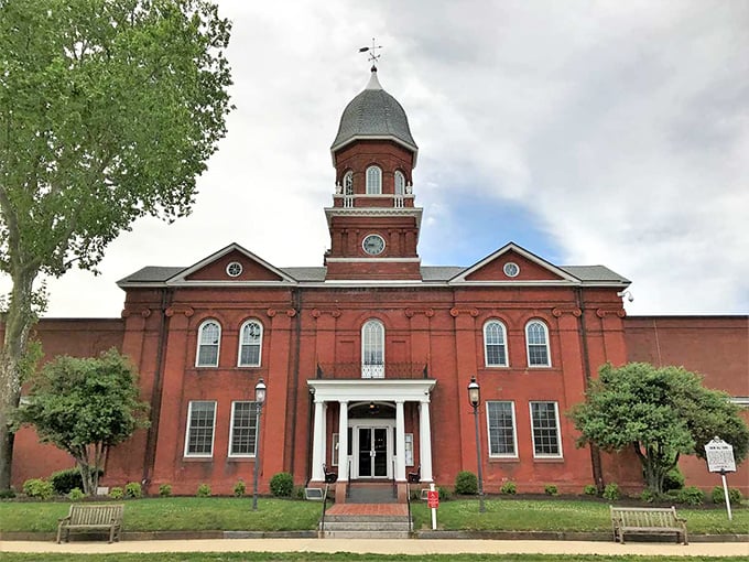 The Worcester County Courthouse isn't just imposing&mdash;it's a red brick reminder that small towns often house the grandest architectural statements. Democracy with a dome!