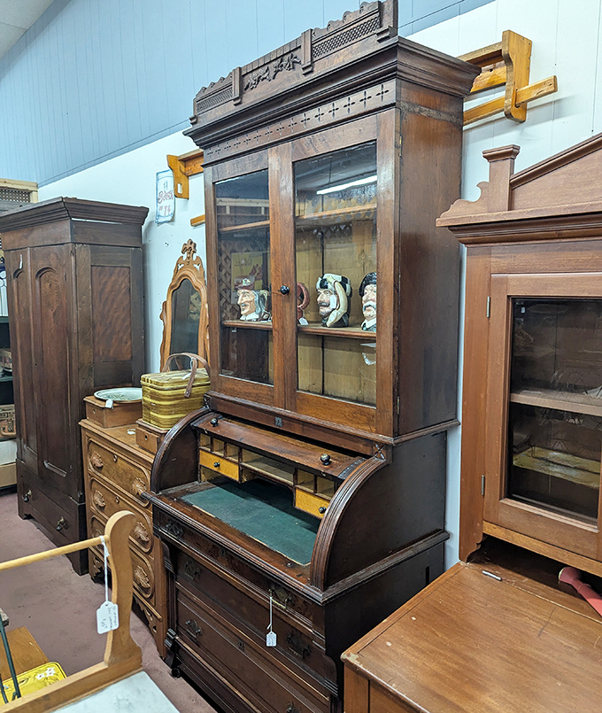 This isn't just furniture&mdash;it's time travel. That roll-top desk has probably seen more history than your high school textbook ever covered.