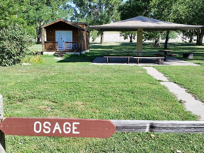 The Osage cabin sits like a storybook retreat, offering that perfect middle ground between roughing it and room service.