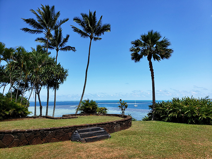 Palm trees frame paradise like nature's own picture frame, proving some clich&eacute;s earned their reputation honestly.