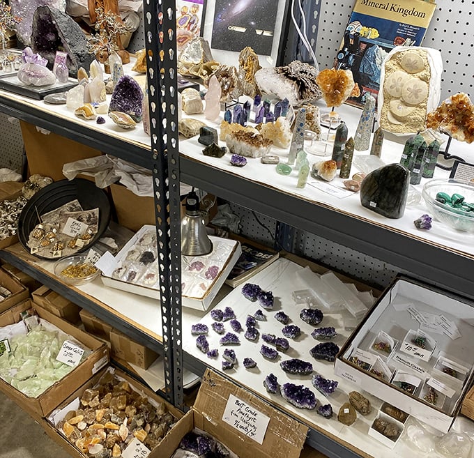 Nature's jewelry box explodes with color at the mineral and crystal displays. Those purple amethysts practically wink at you!