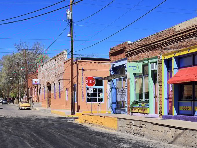 The artistic soul of Silver City shines through its colorful storefronts – each one a canvas expressing the town's creative spirit.