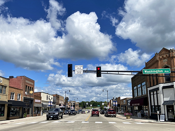 Where Washington Avenue meets Main Street, Hutchinson's downtown invites you under skies that seem impossibly vast and Minnesotan.