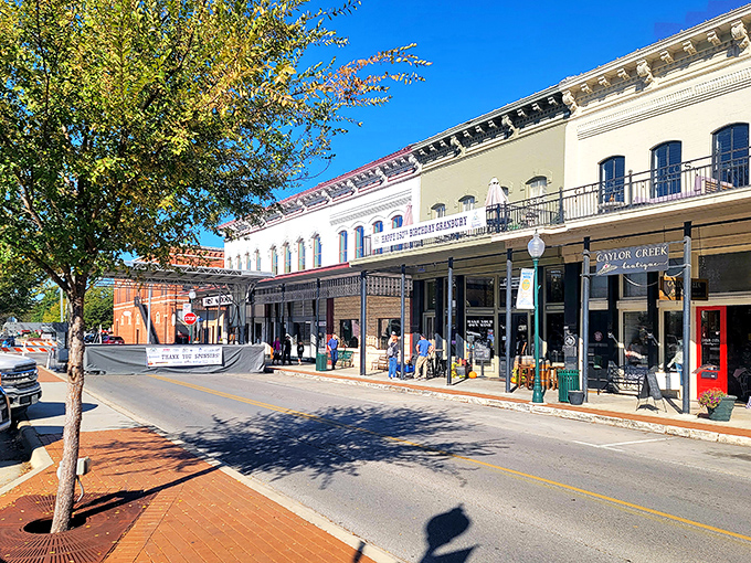 Downtown Granbury invites you to stroll at a pace that would make a snail say, "Hey, what's the rush?" Pure Texas tranquility under endless blue skies.