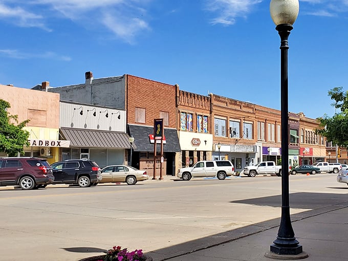Downtown Redfield's charming storefronts aren't trying to impress anyone, which is precisely why they're so impressive. Norman Rockwell would feel right at home.