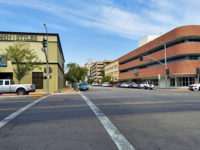 Downtown's architectural mix tells Bakersfield's story &ndash; from mid-century brick buildings to modern structures, all basking in that legendary Central Valley light.