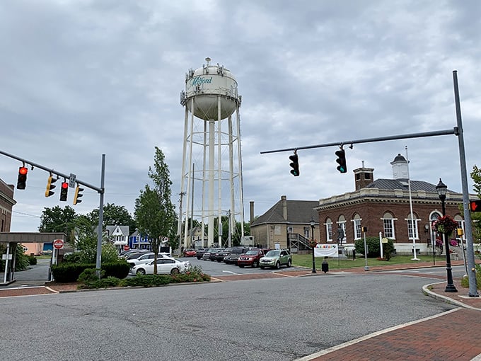Milford's iconic water tower stands sentinel over downtown, a steel guardian announcing to visitors: "You've arrived somewhere special."