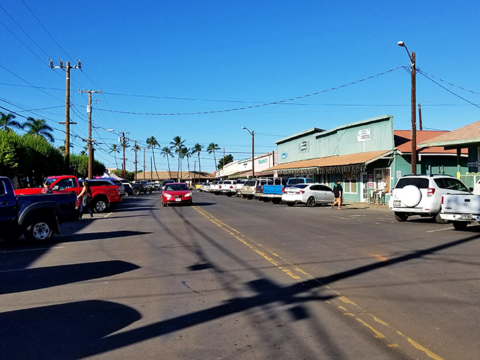 Main Street, Molokai style. No traffic lights, no chain stores, just the essentials and plenty of aloha spirit.