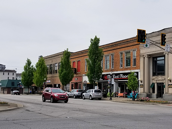 Main Street charm with Midwestern character. Nappanee's well-preserved downtown features historic brick buildings that house both modern businesses and timeless community spirit.