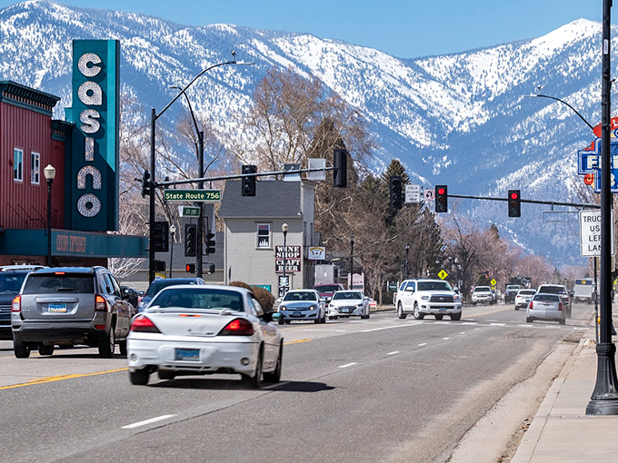 Downtown Gardnerville proves that the best backdrops aren't green screens in Hollywood, but actual mountains standing sentinel over everyday life.