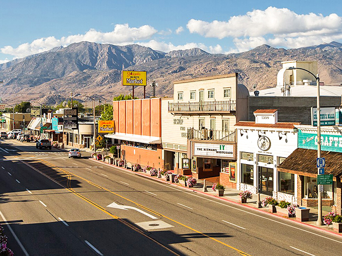 Downtown Bishop stretches out like a welcoming mat, with the Sierra Nevada providing nature's most spectacular wallpaper.