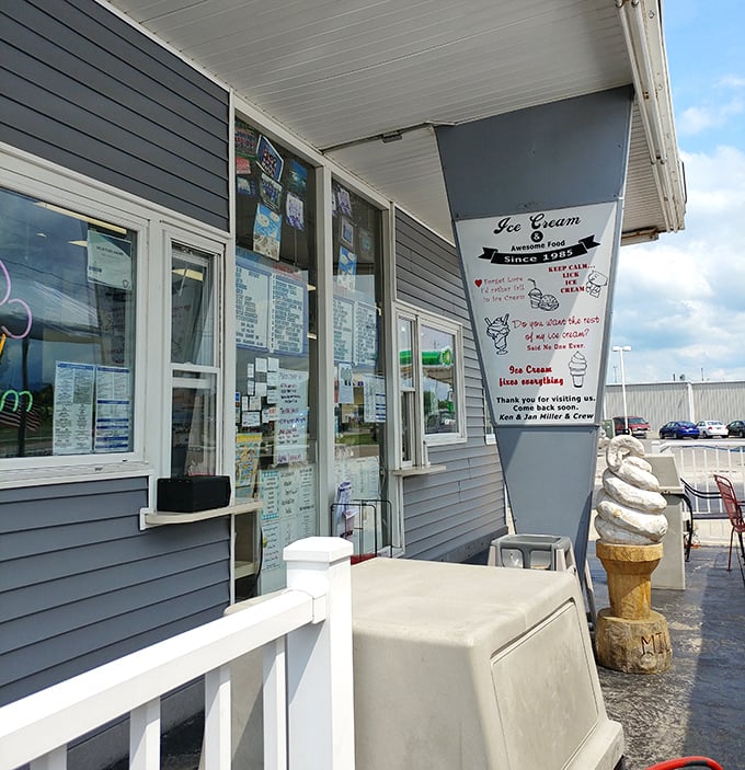 Where summer memories are made, one order at a time. That ice cream cone sign isn't just decoration&mdash;it's a beacon of happiness.