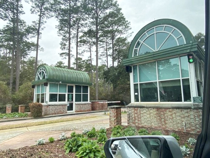 The modern meets the magical at Brookgreen's entrance pavilions, where glass and greenery welcome visitors to this sculptural wonderland.