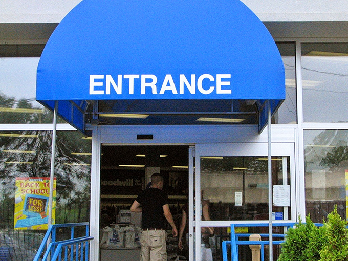 The blue awning beckons like a portal to possibility&mdash;step through these doors and emerge with treasures you never knew you needed.