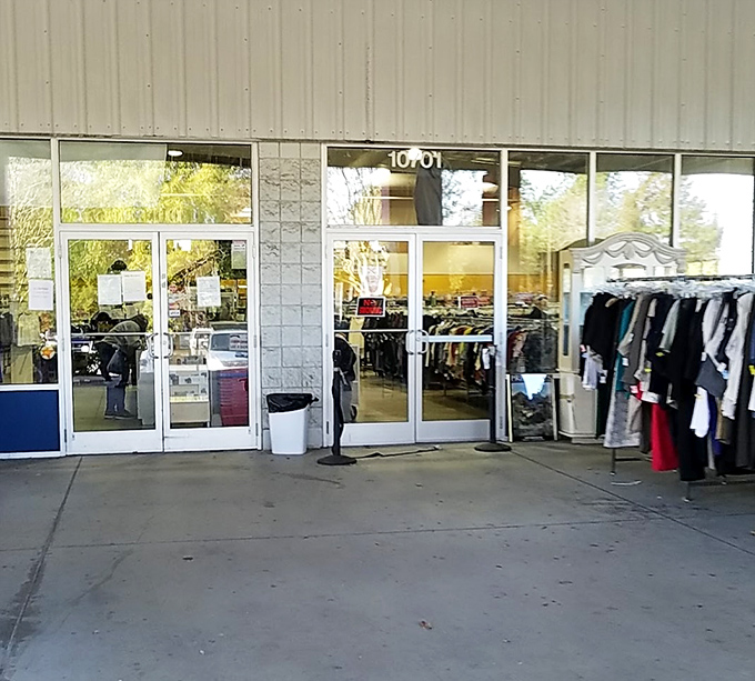 The unassuming entrance belies the treasure trove within. Like finding a secret passage to bargain heaven, minus the complicated riddles.