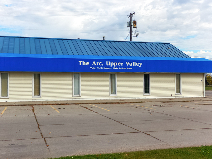 That iconic blue roof signals to thrift enthusiasts what treasure hunters already know: the journey to secondhand nirvana starts here.