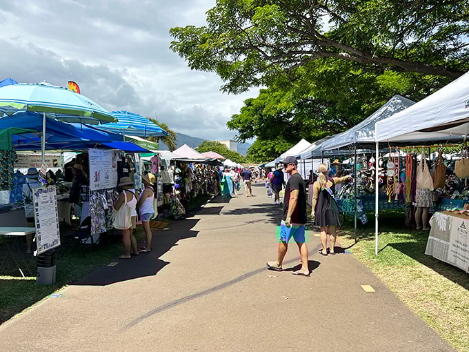 Wandering these aisles feels like stepping into Hawaii's living room, where locals and visitors mingle in pursuit of the perfect souvenir.