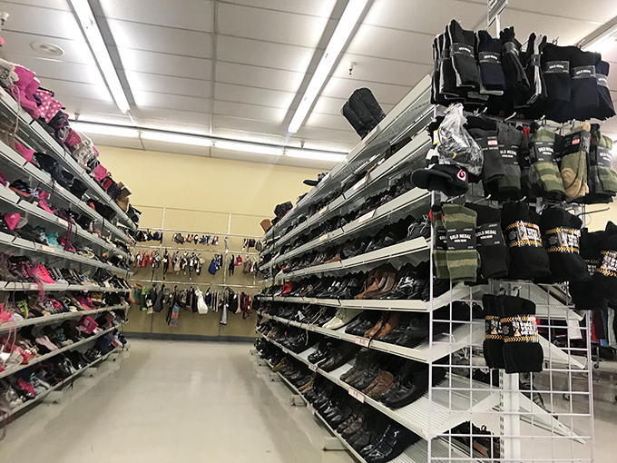 A footwear paradise where one person's barely-worn hiking boots become another's mountain adventure. The shoe section rivals Imelda Marcos's closet, but with friendlier price tags.