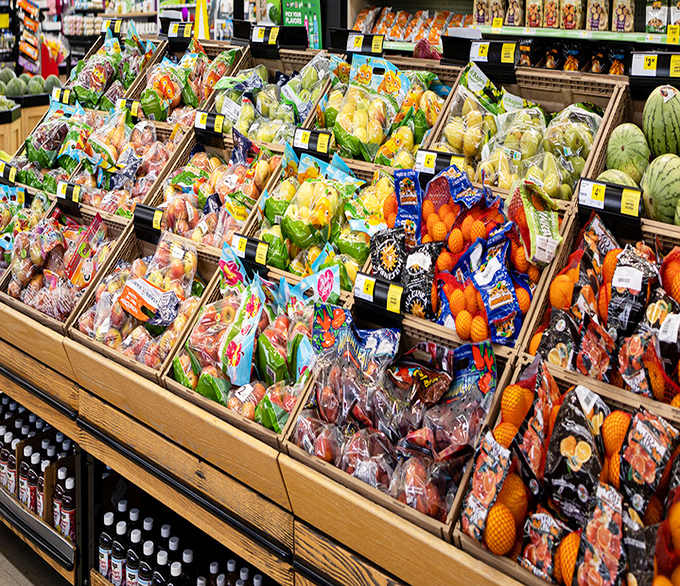 Nature's rainbow on a budget! The surprisingly robust produce section offers fresh fruits and vegetables that would make some grocery stores blush with envy.