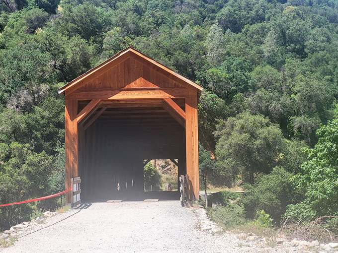 Standing at the entrance feels like peering through a time portal. The freshly restored wooden facade invites you into California's Gold Rush history.
