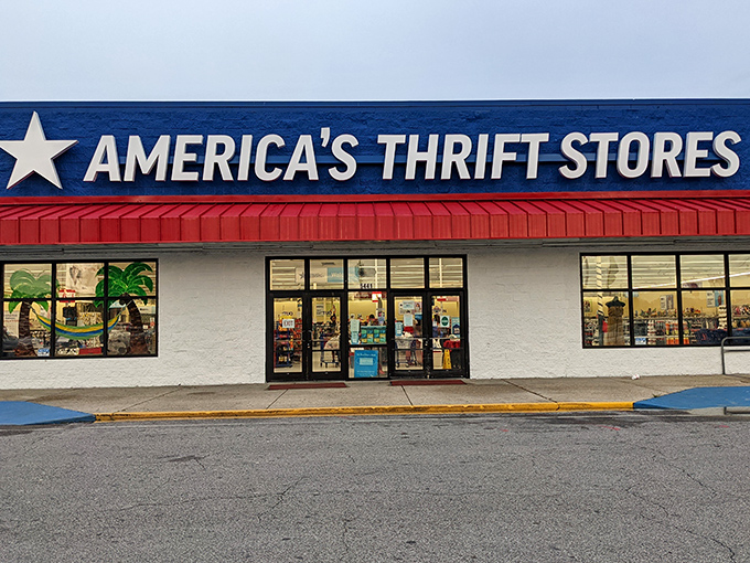 Through these glass doors lies an alternative dimension where retail pricing rules have been gloriously suspended. The thrill of the hunt begins here.