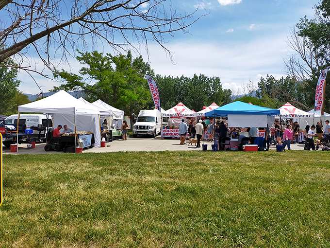 Nature provides the perfect backdrop&mdash;mountains standing guard while shoppers hunt for the perfect heirloom tomato under Utah's impossibly blue sky.